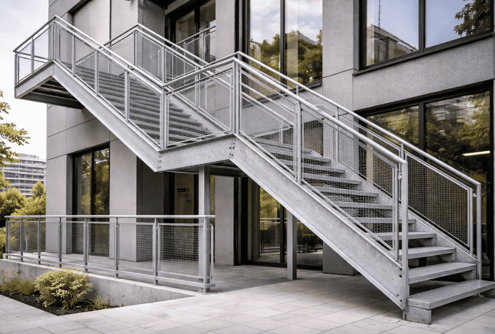 Escaleras metálicas modernas y resistentes